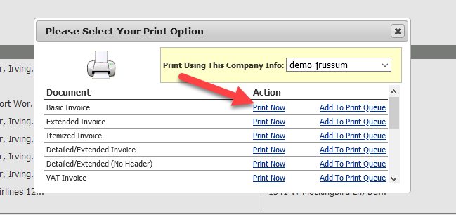 Invoices with Client PO Numbers - Limo Anywhere